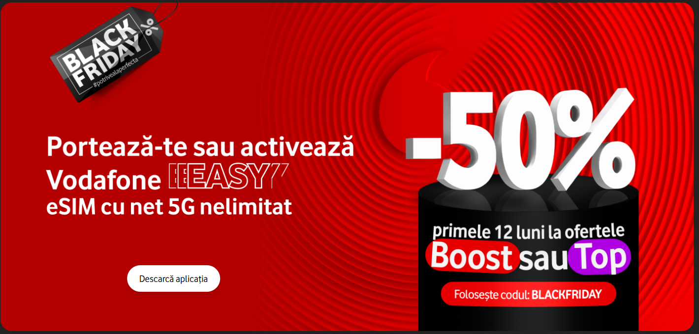 Black Friday 2025 la Vodafone EASY: internet 5G nelimitat de la 2 euro ...